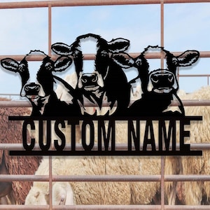 Cow Metal Sign Personalized,cow Cattle Metal Wall Art,custom Cow Farm ...