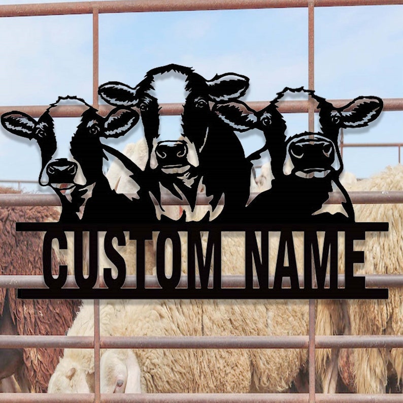 Cow Metal Sign Personalizedcow Cattle Metal Wall Artcustom - Etsy