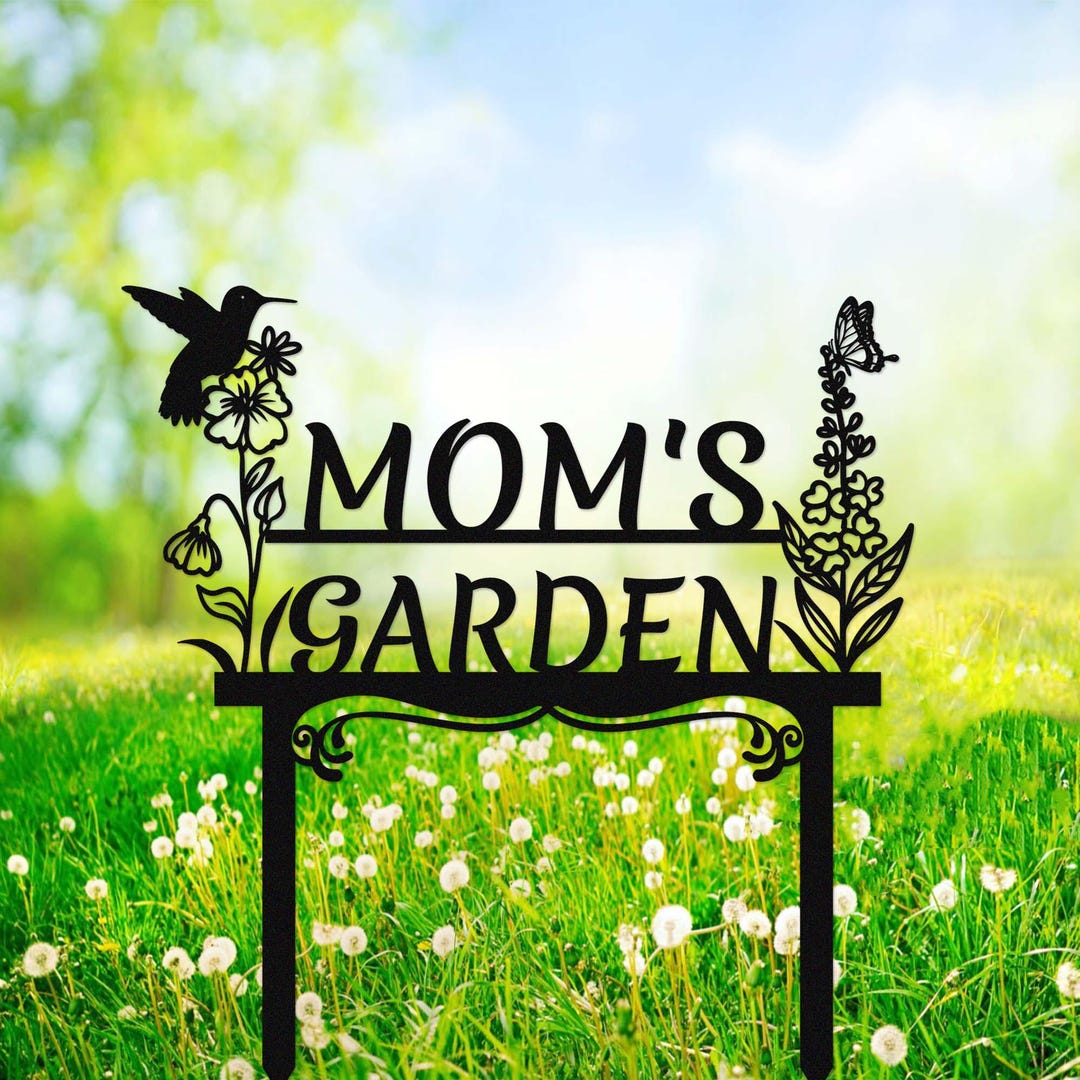 Custom Metal Garden Sign,bird With Flower Garden Stake,personalized ...
