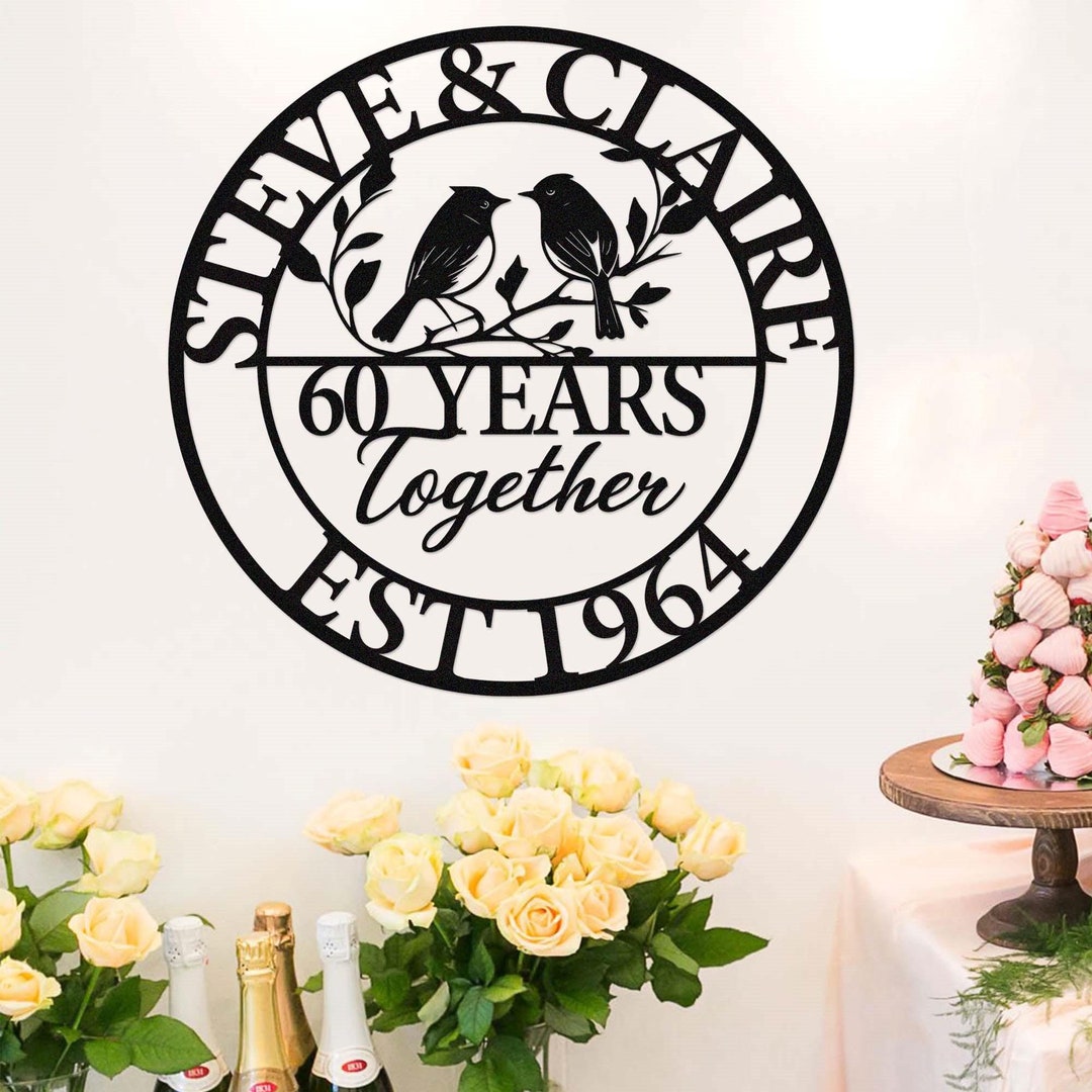 Custom 60th Anniversary Sign,personalized 60th Anniversary Gift,last ...