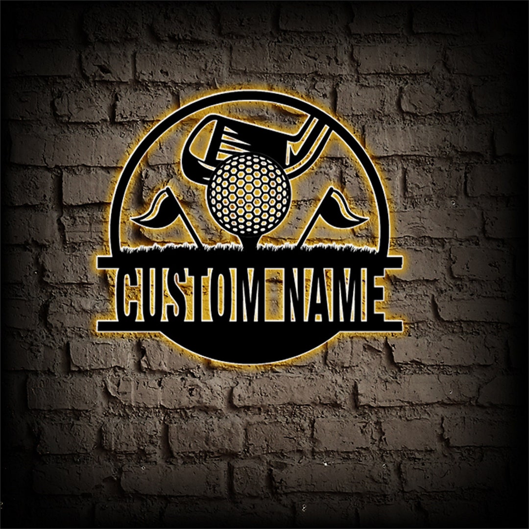 Golf Sign Personalized,custom Golfing Metal Wall Art With Led Lights ...