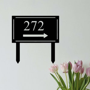 Custom Metal Address Sign,address Garden Stake,personalized Lawn ...