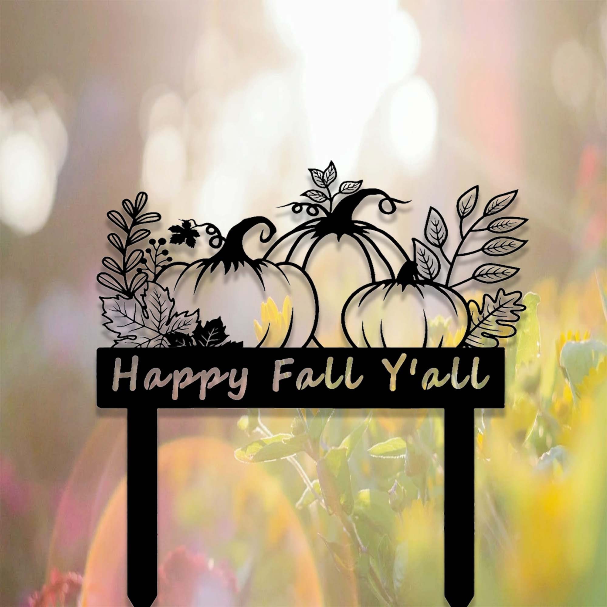 Personalized Fall Pumpkin Metal Garden Stake,pumpkin Garden Sign,custom ...