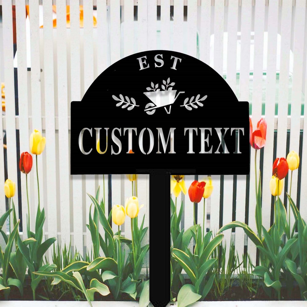 Custom Garden Stakemetal Garden Sign With Stakepersonalized - Etsy