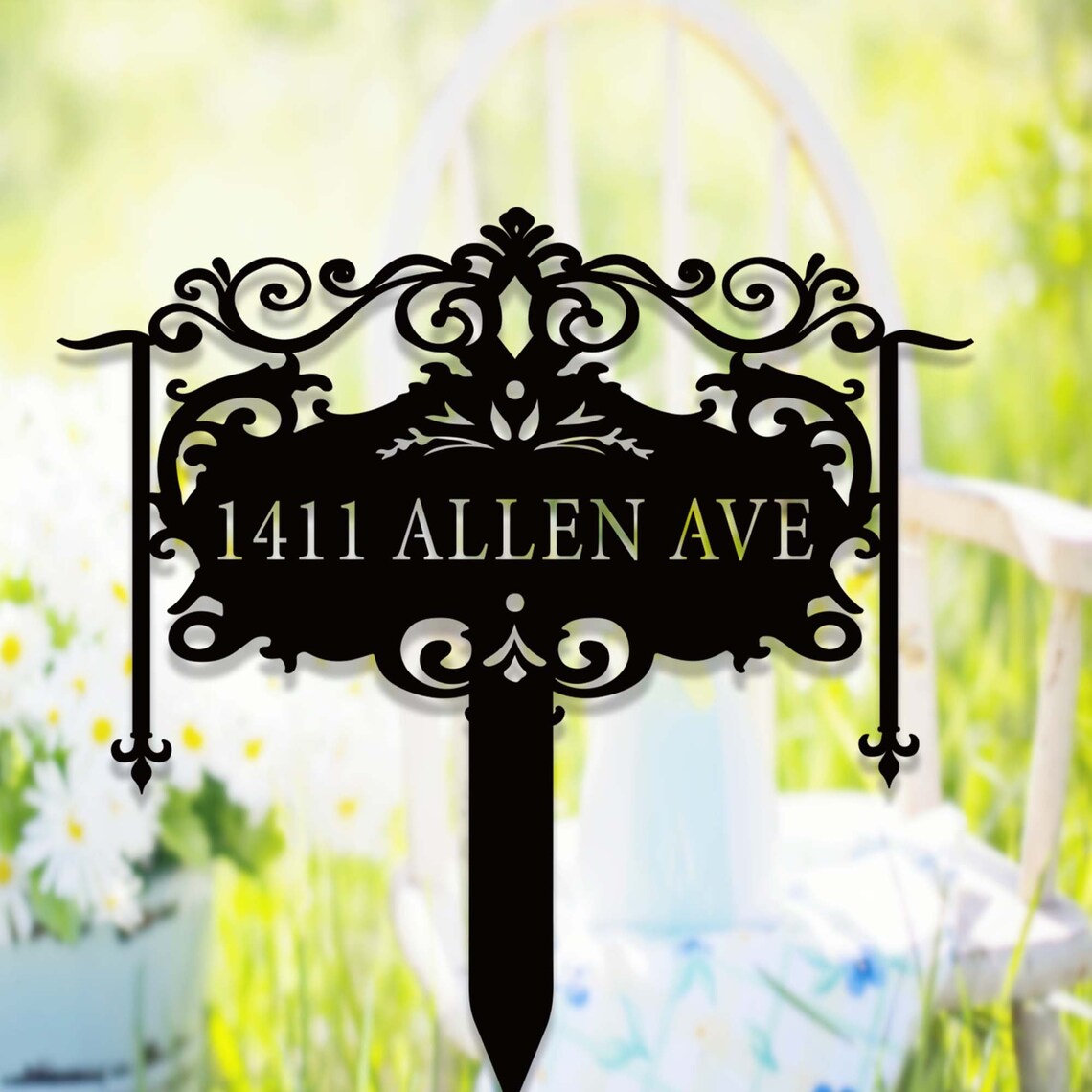 Custom Metal Address Yard Sign,address Garden Stake,personalized Lawn ...
