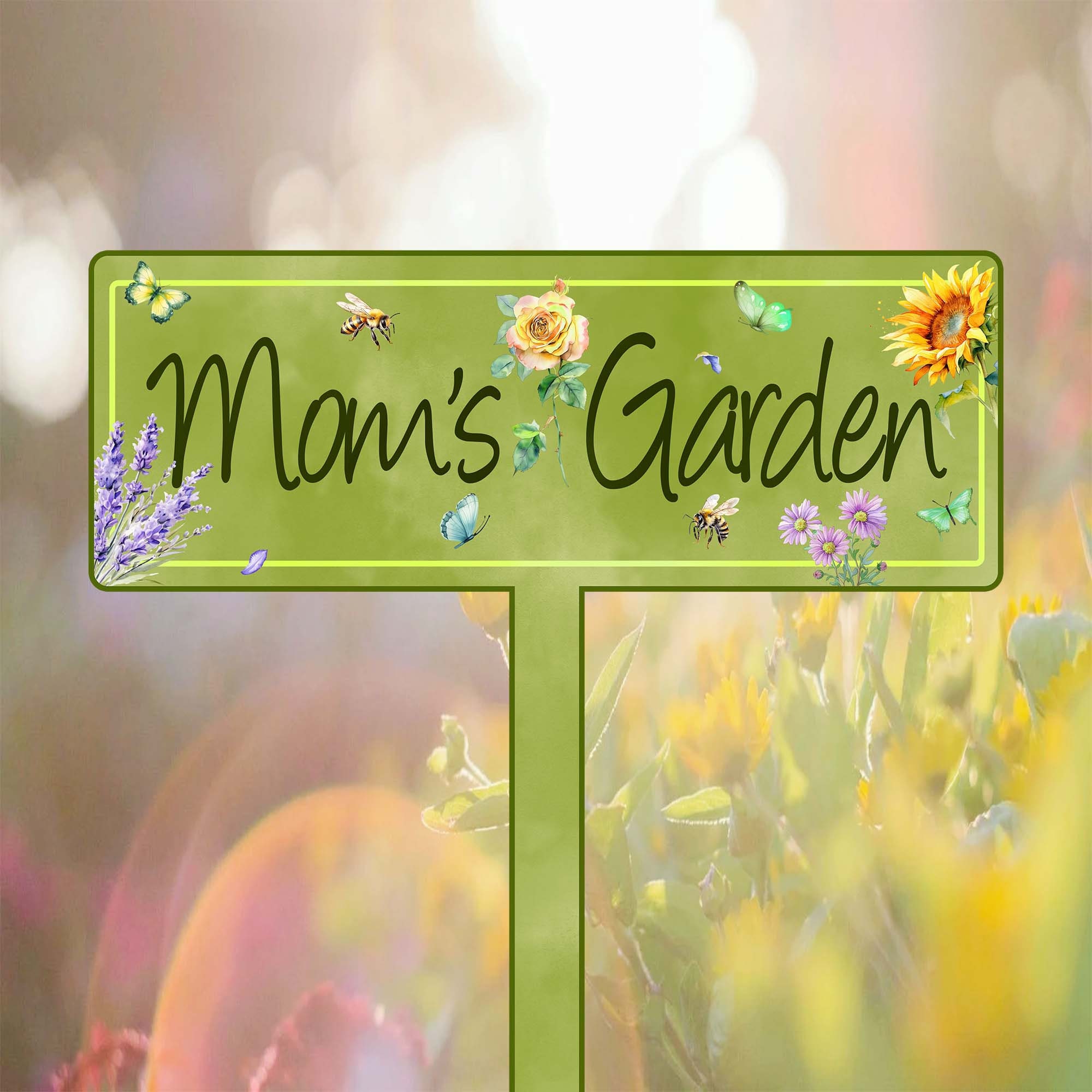 Custom Flower Garden Sign With Stake,metal Garden Sign,personalized ...
