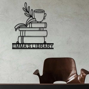 Personalized Books Metal Sign,bookshelf Sign,custom Library Sign ...