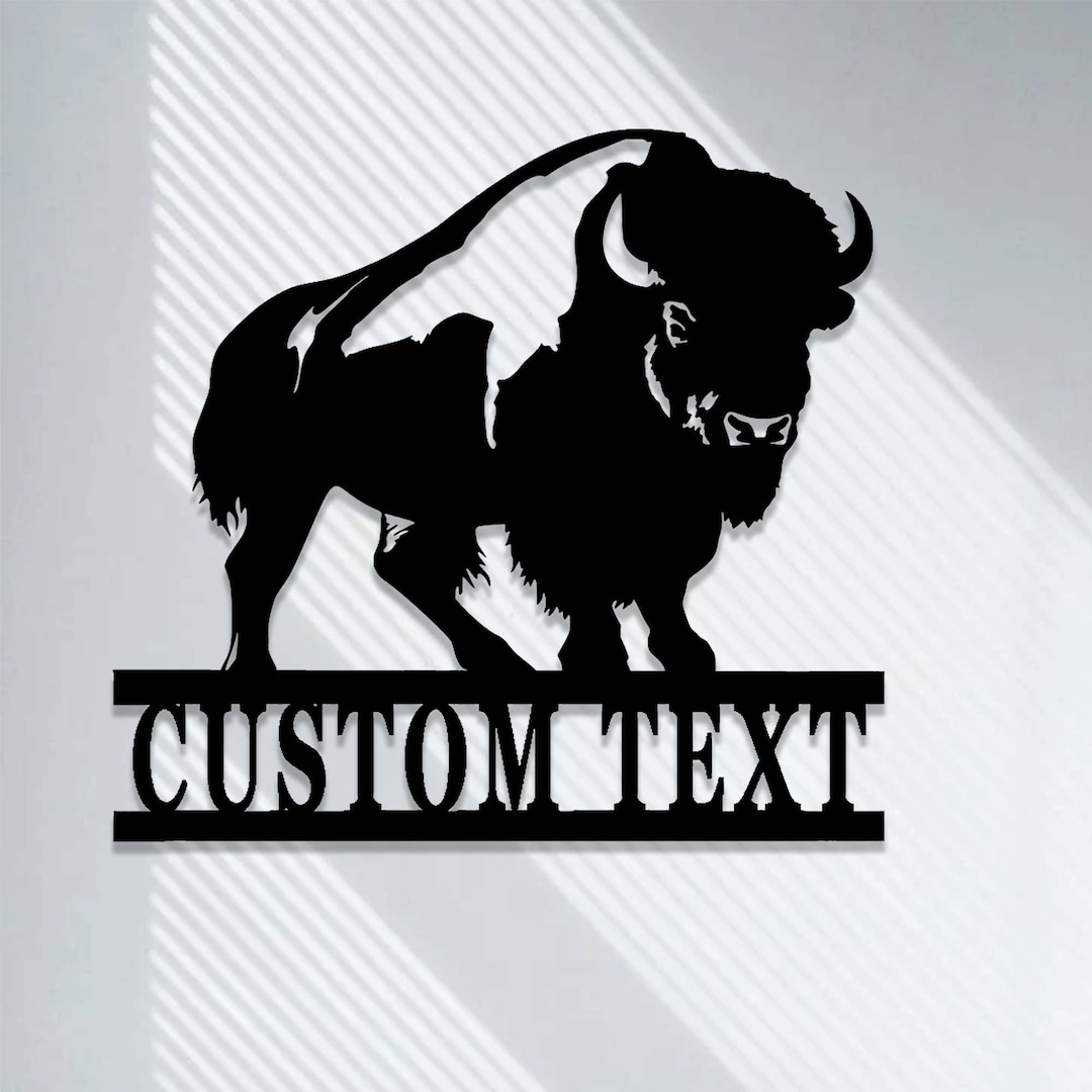 Custom Buffalo Metal Sign,buffalo Bison Metal Wall Art,personalized ...
