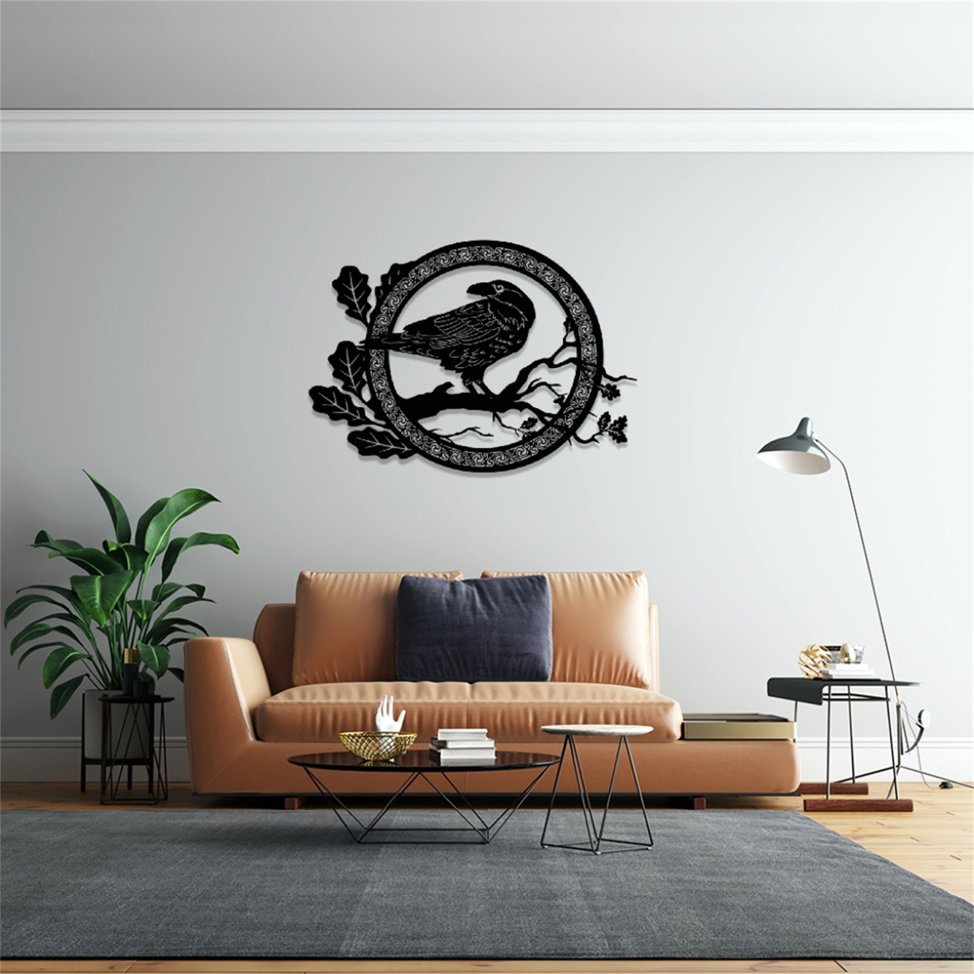 Viking Raven Sign With Lightsnorse Raven Signnorse Raven - Etsy