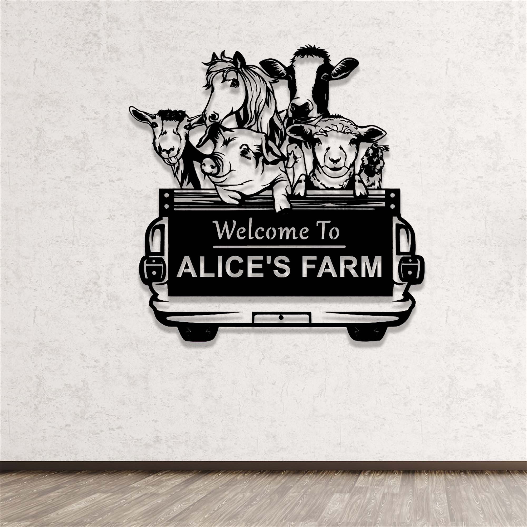 Custom Farm Animals Metal Sign,farm Entrance Welcome Sign,personalized ...