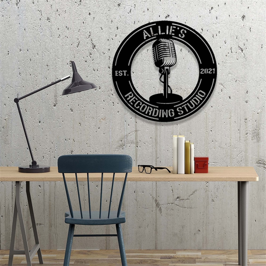 Custom Podcast Studio Metal Sign,microphone Sign,personalized Recording ...