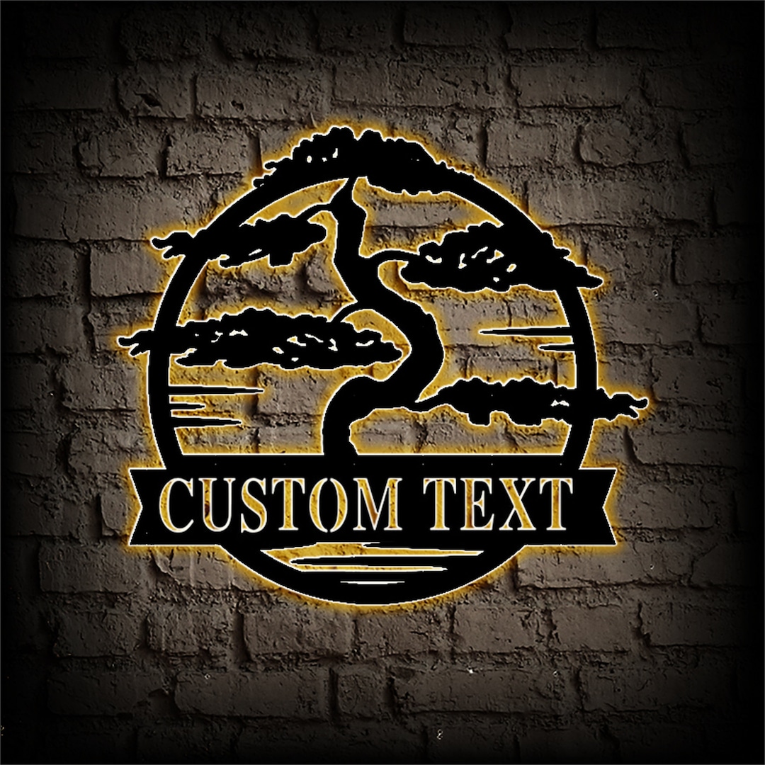 Custom Bonsai Tree Metal Wall Art,bonsai Tree Metal Sign,metal Bonsai ...