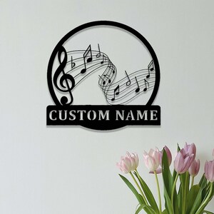 Custom Music Notes Metal Sign,musical Notes Wall Art,personalized Music ...