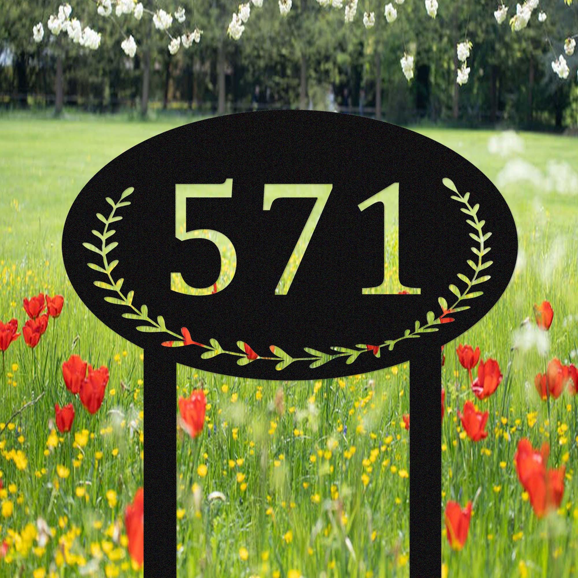 Custom Lawn Address Sign,metal House Numbers for Yard,personalized ...