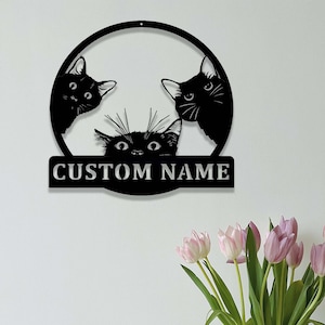 Custom Cat Sign,personalized Cat Name Sign,kitten Welcome Sign Door ...