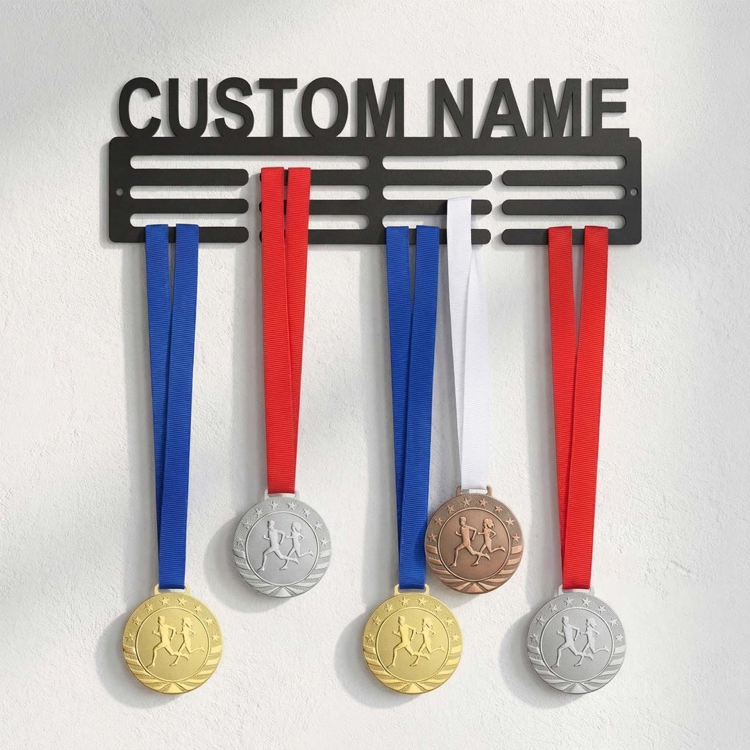 Custom Name Medal Hanger,personalized Sports Medal Display,12 Rungs for ...