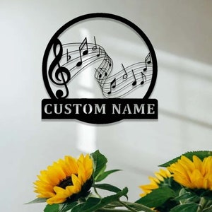 Custom Music Notes Metal Sign,musical Notes Wall Art,personalized Music ...