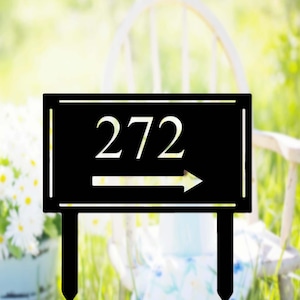 Custom Metal Address Sign,address Garden Stake,personalized Lawn ...