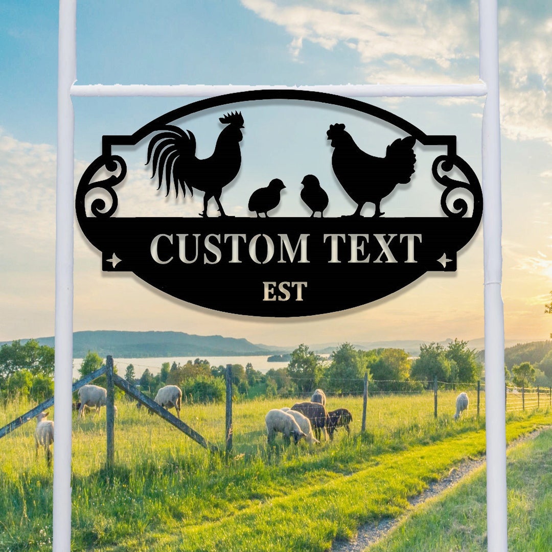 Custom Chicken Coop Sign,chicken Farm Metal Wall Art,chicken Sign,hen ...