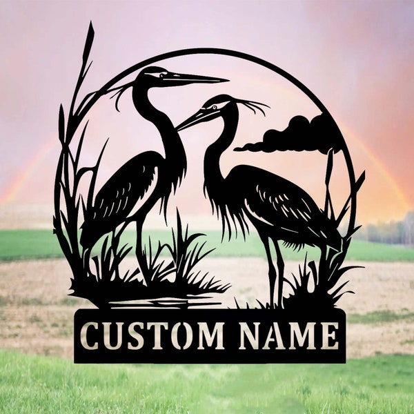 Metal Blue Heron Sign - Etsy UK