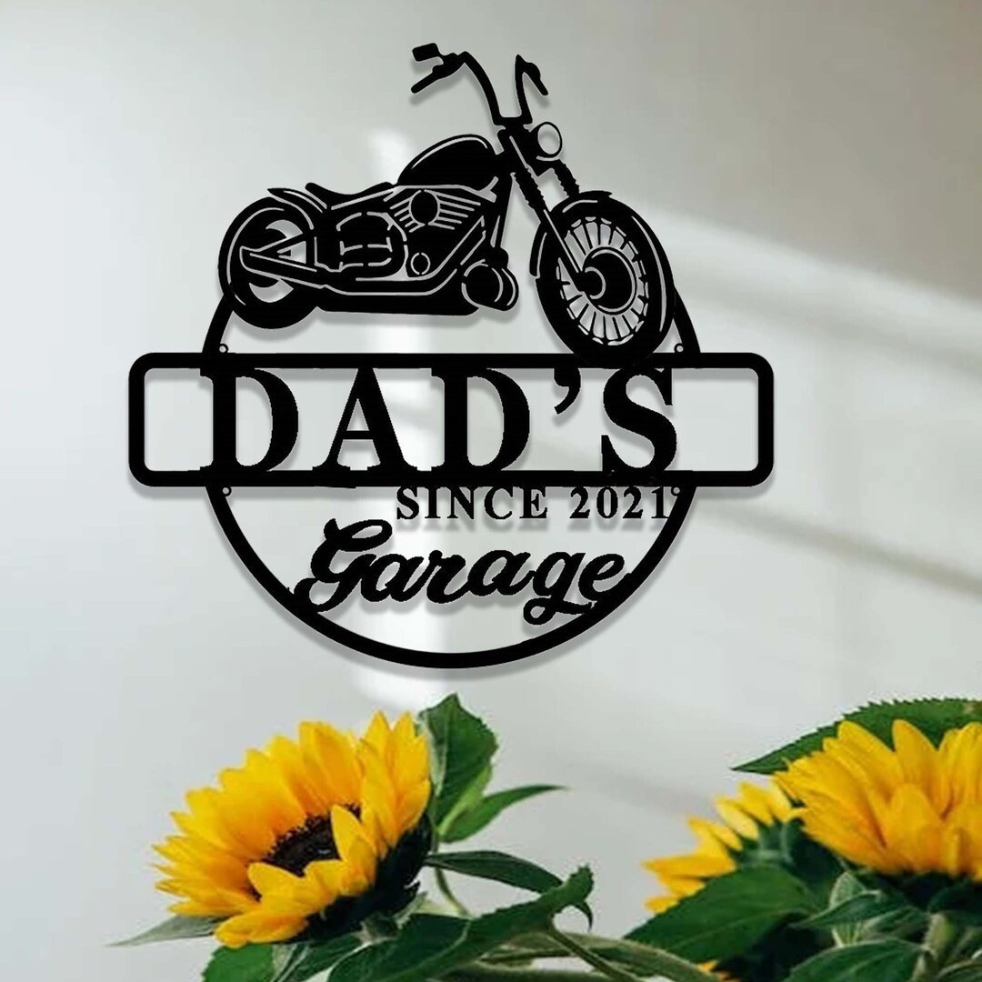Custom Motorcycle Garage Sign,personalized Motorbike Biker Name Signs ...