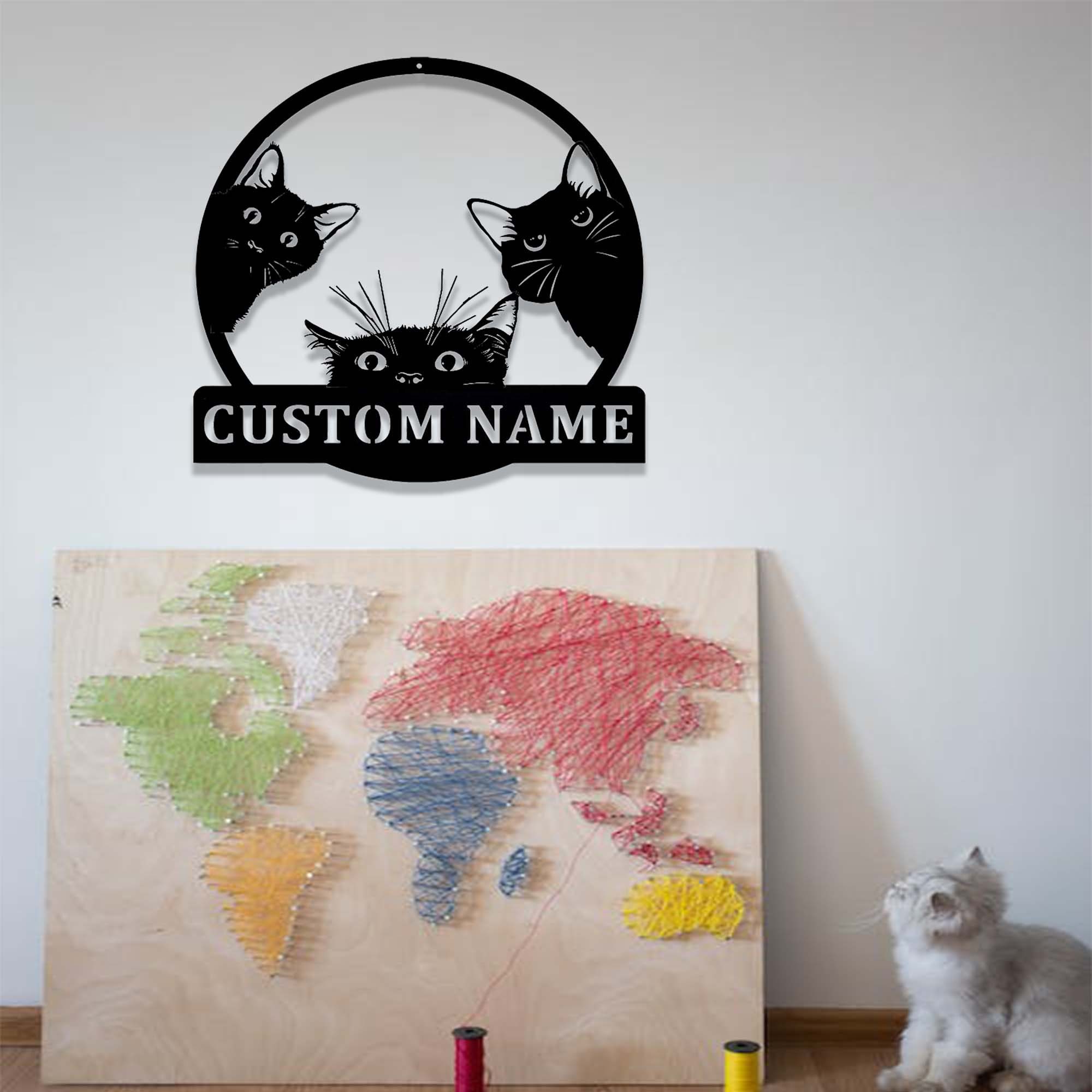 Custom Cat Sign,personalized Cat Name Sign,kitten Welcome Sign Door ...
