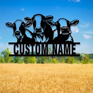 Cow Metal Sign Personalized,cow Cattle Metal Wall Art,custom Cow Farm ...