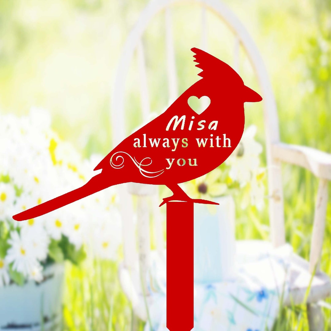 Custom Cardinal Memorial Stake,metal Cardinal Garden Stake,cardinal ...
