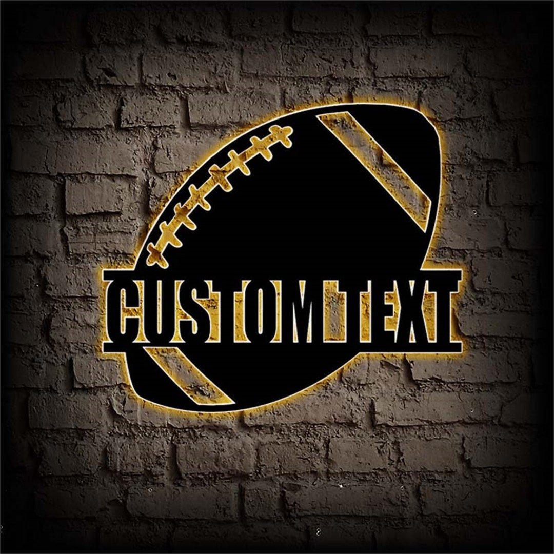 Personalized Football LED Metal Sign,foot Ball Metal Wall Art,custom ...