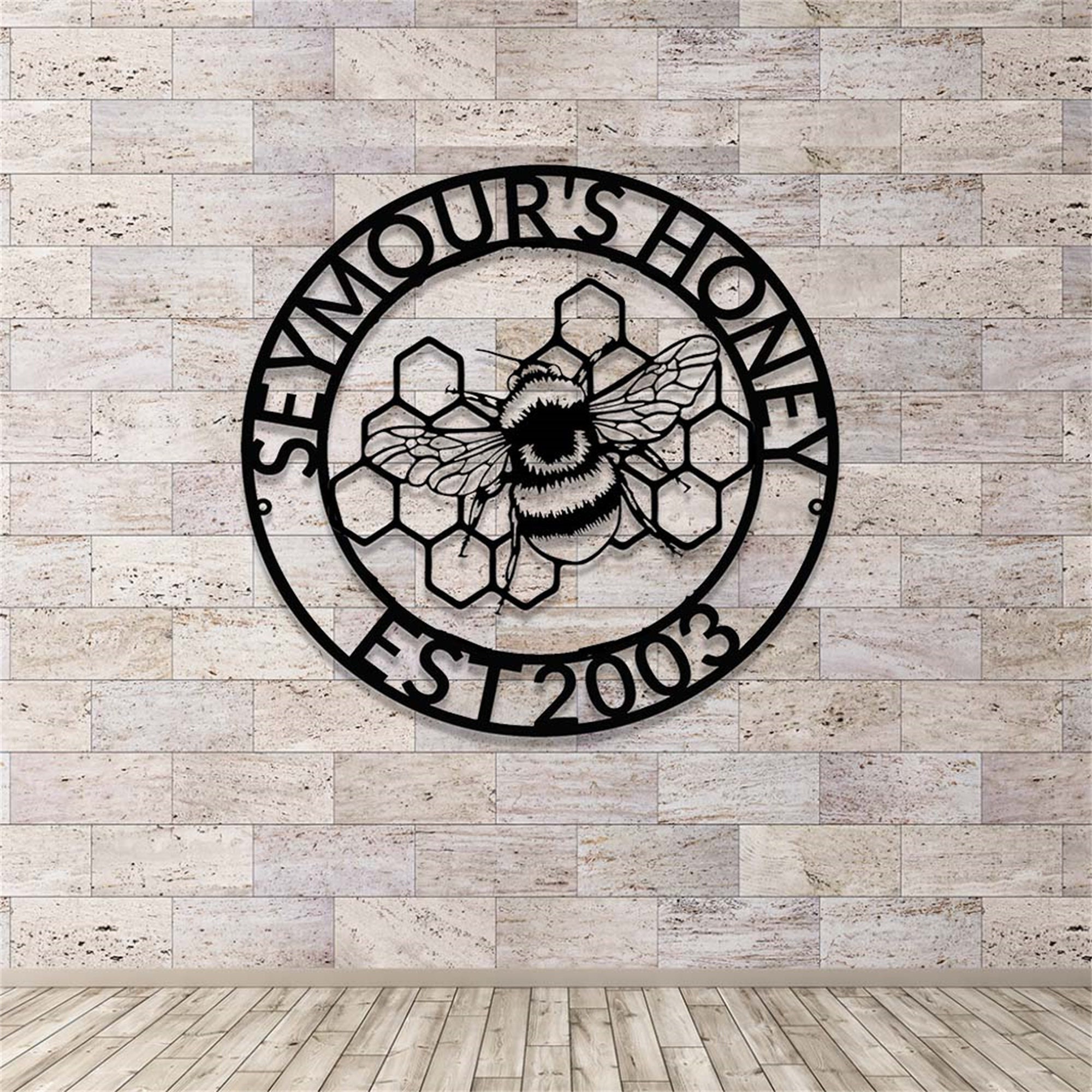 Custom Bee Metal Signhoney Bee Metal Wall Artpersonalized - Etsy