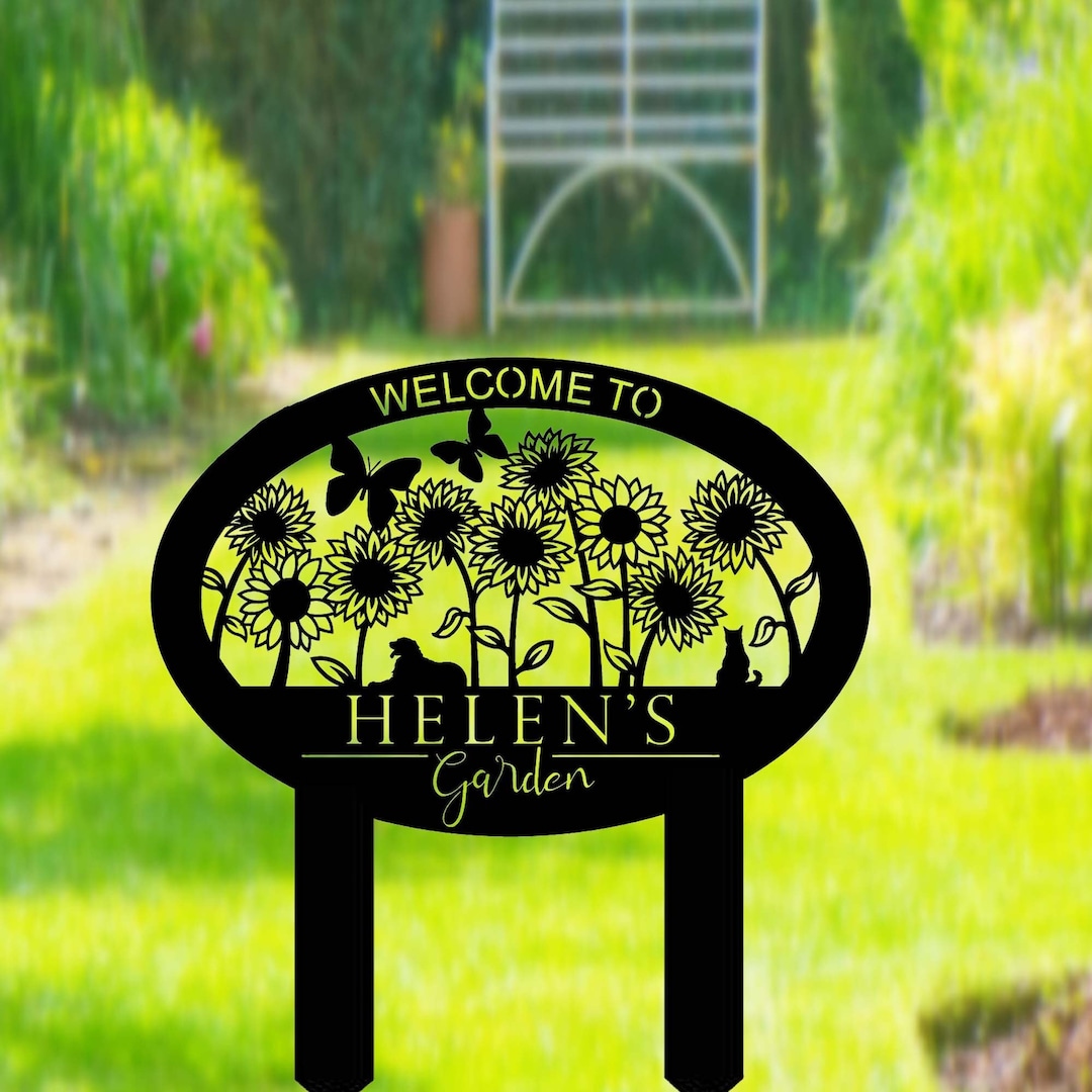 Custom Sunflower & Butterfly Garden Stake,metal Garden Sign ...