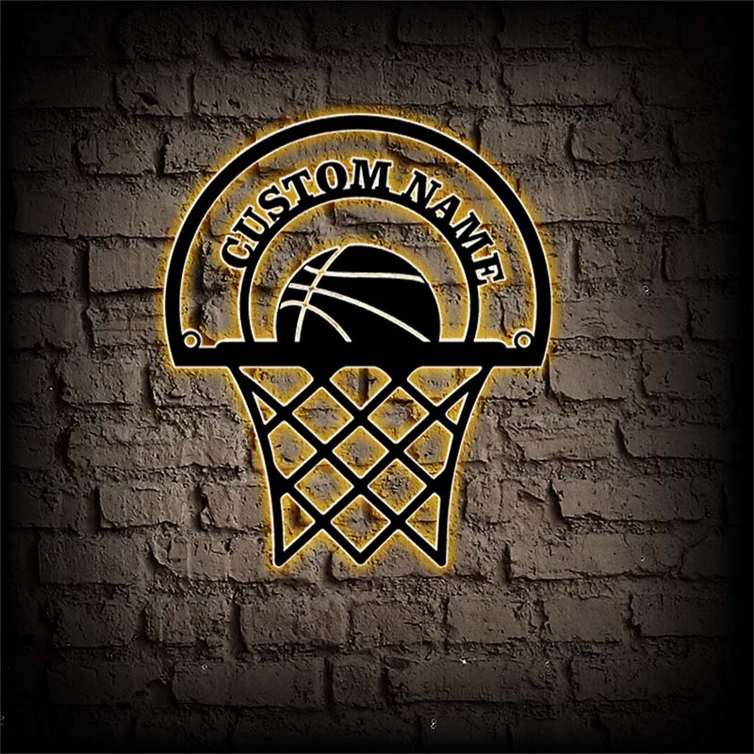 Letrero de metal de baloncesto personalizado, arte de pared de metal de ...