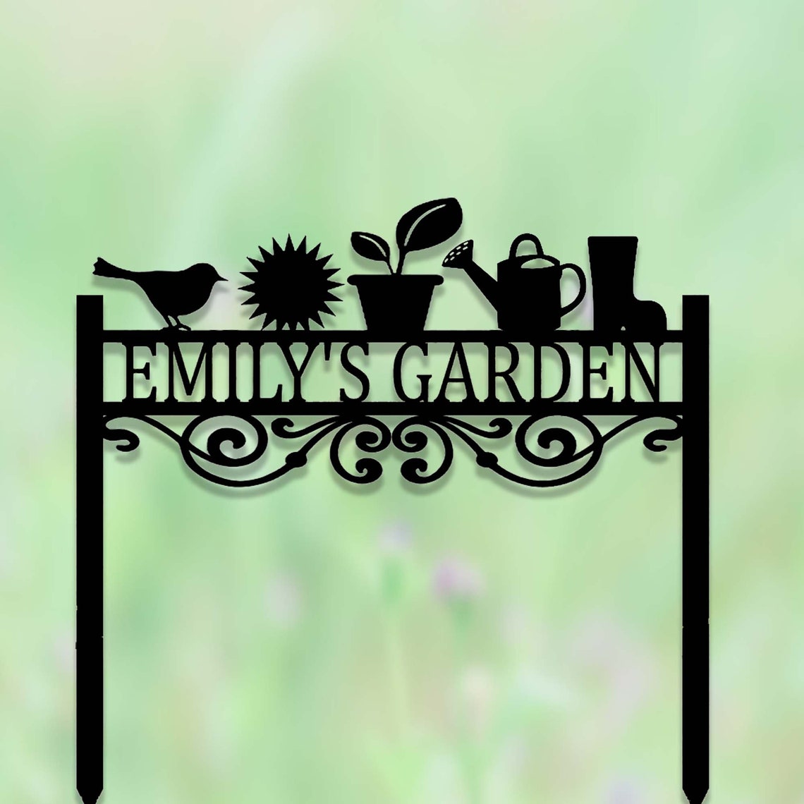 Custom Garden Sign,metal Garden Stake,personalized Garden Sign,sign for ...