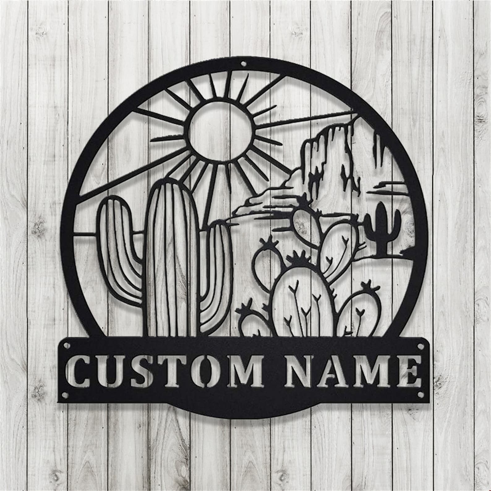 Custom Cactus Metal Sign,cactus Metal Wall Art,metal Cactus Wall Decor ...