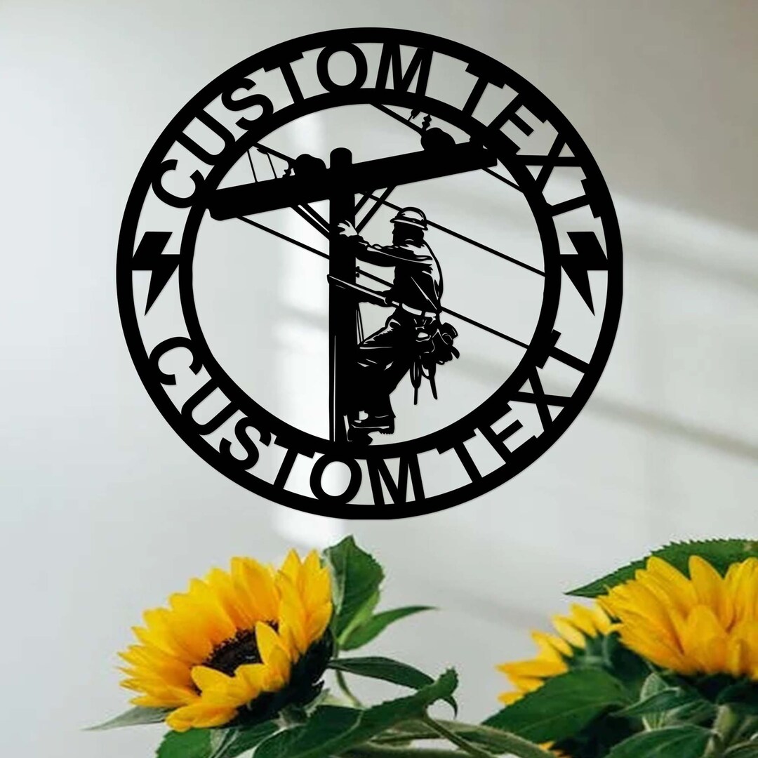 Custom Lineman Metal Sign,electrical Worker Sign,personalized Lineman ...