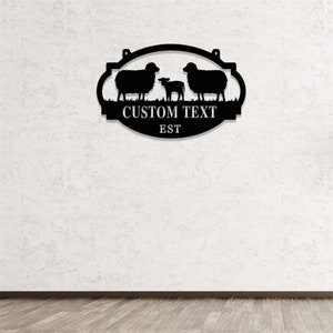 Custom Sheep Farmhouse Metal Sign,goat Sheep Metal Wall Art ...