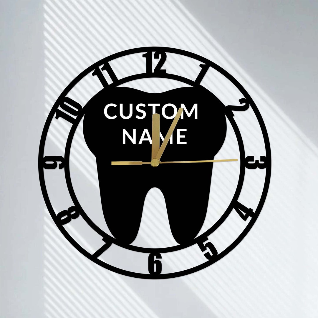 Custom Metal Dentist Wall Clock,personalized Dentist Name Wall Clock ...
