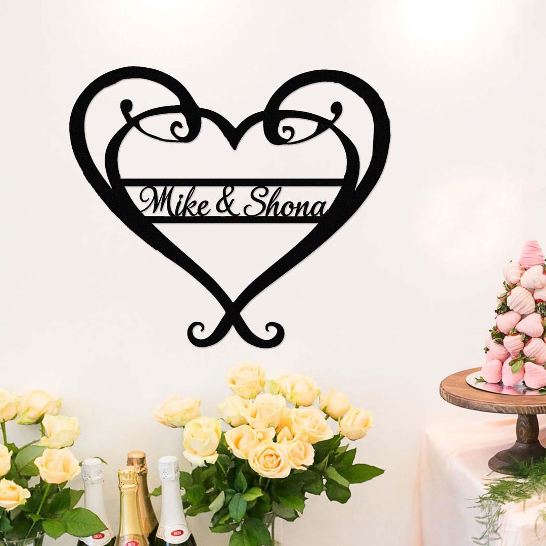Custom Love Heart Metal Sign,personalized Wedding Gift for Couple ...