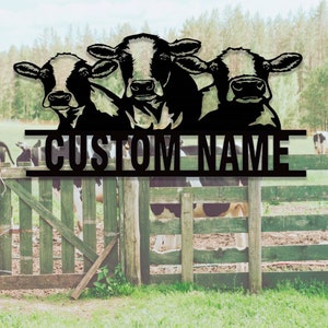 Cow Metal Sign Personalized,cow Cattle Metal Wall Art,custom Cow Farm ...