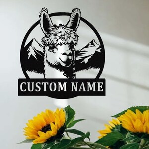 Custom Llama Metal Sign,alpaca Metal Wall Art,personalized Llama Farm ...
