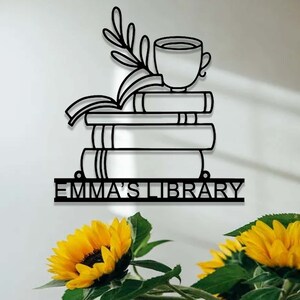 Personalized Books Metal Sign,bookshelf Sign,custom Library Sign ...