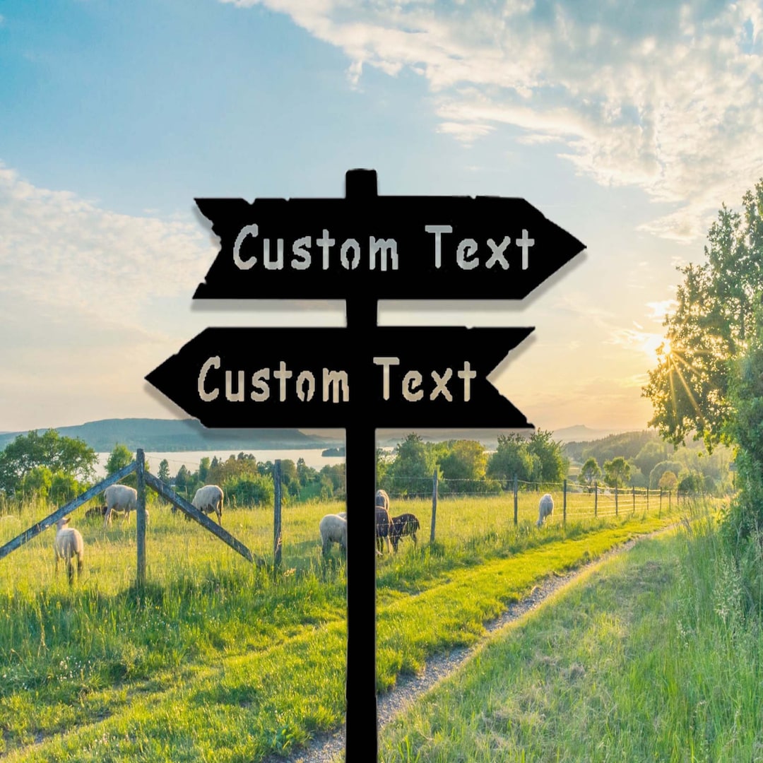 Custom Metal Destination Arrow Signs,personalized Directional Sign ...