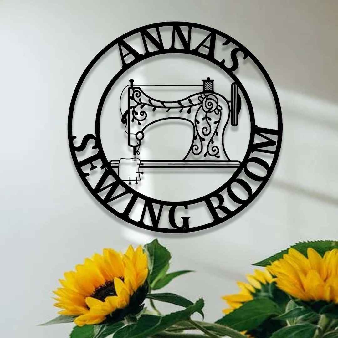 Custom Sewing Room Sign,metal Sewing Sign Decor,floral Sewing Metal ...