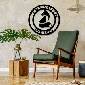 Custom Fox Metal Sign,fox Cabin Den Sign,personalized Fox Name Sign ...