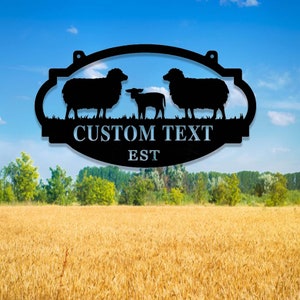 Custom Sheep Farmhouse Metal Sign,goat Sheep Metal Wall Art ...