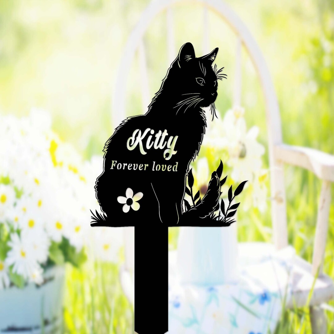 Custom Metal Cat Garden Stake,cat Memorial Stake,personalized Cat Loss ...