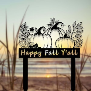 Personalized Fall Pumpkin Metal Garden Stake,pumpkin Garden Sign,custom ...