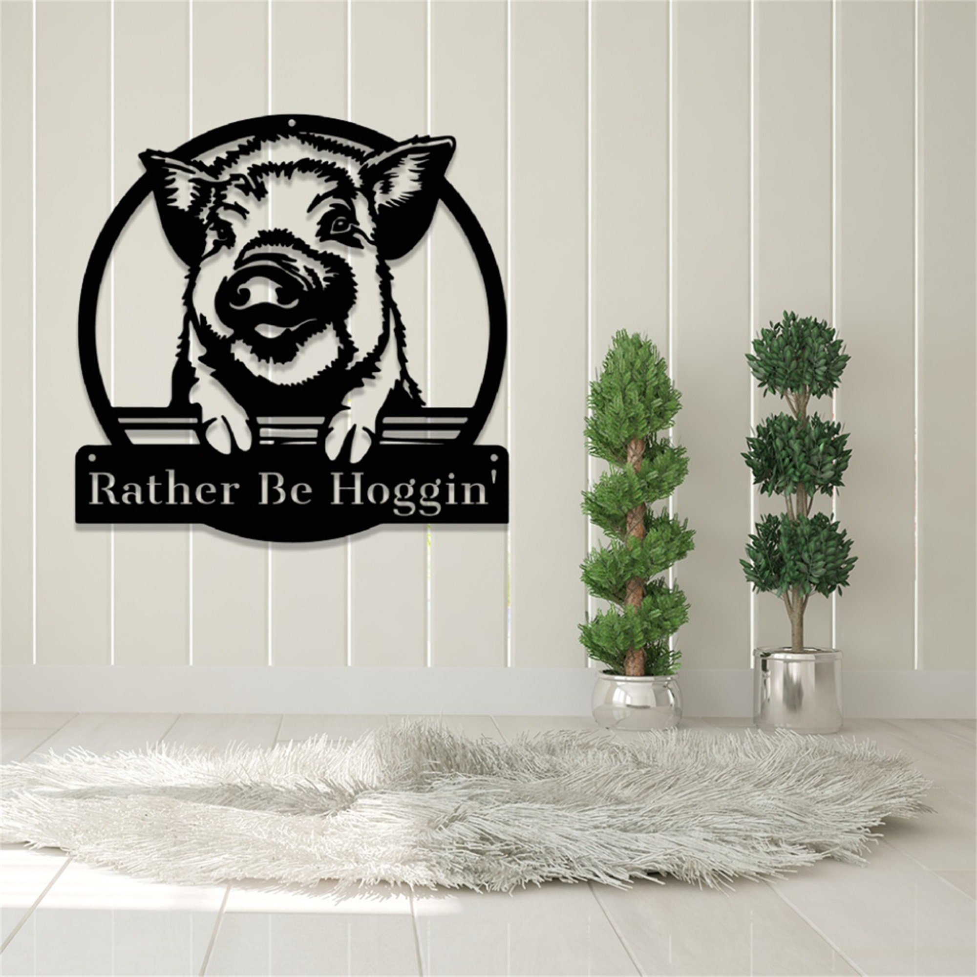 Personalized Pig Metal Sign With Lightspig Wall Artpig Farm - Etsy