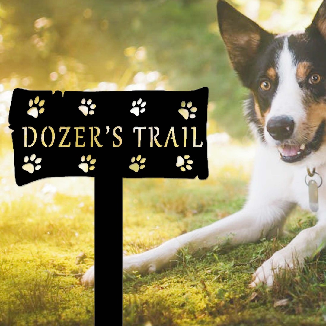 Custom Dog Trail Sign,personalized Outdoor Hiking Trail Sign With Dog ...