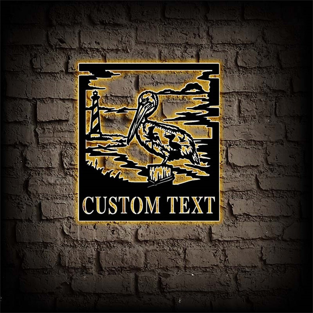 Personalized Pelican Metal Signpelican Door Decorcustom - Etsy